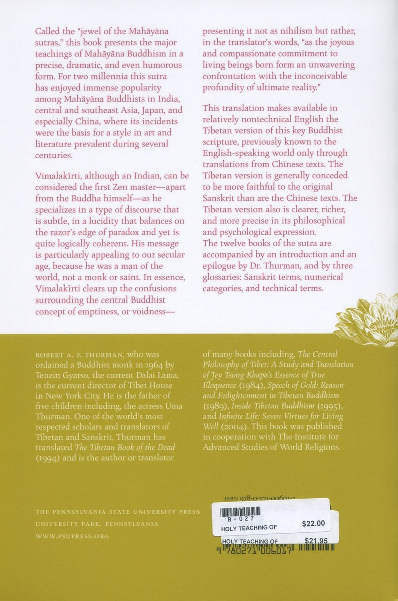 The Holy Teaching of Vimalakirti - The Monastery Store